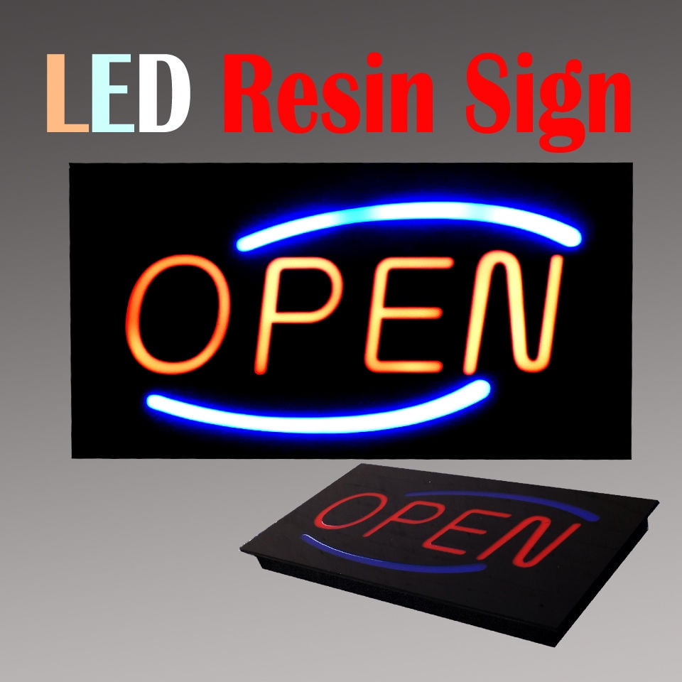 Lighted LED Resin Window Business Sign OPEN Non Neon Display 17" x 9 ...