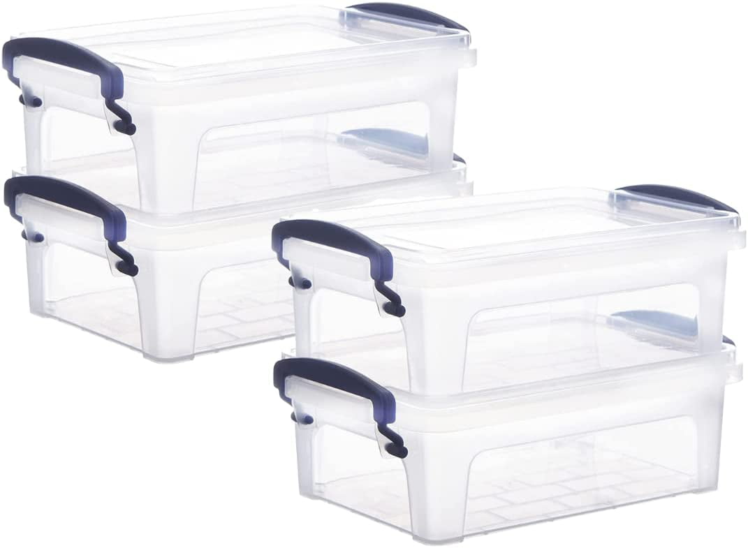 Superio Clear Plastic Storage Bins with Lids, 1.25 Quart (2 Pack ...
