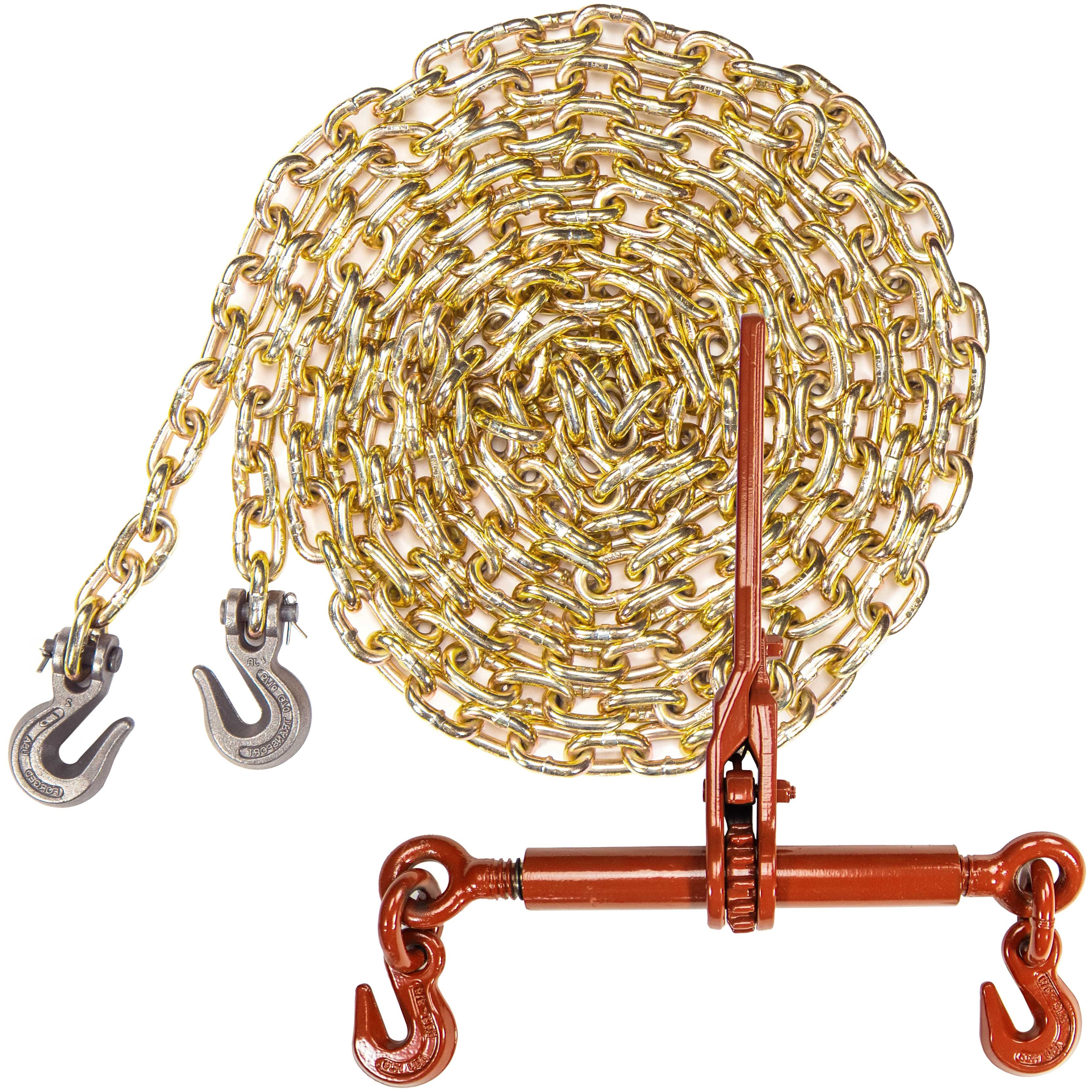 Grade 70 5/16" x 20' Chain - Ratchet Chain Binder - Made in USA Pack ...