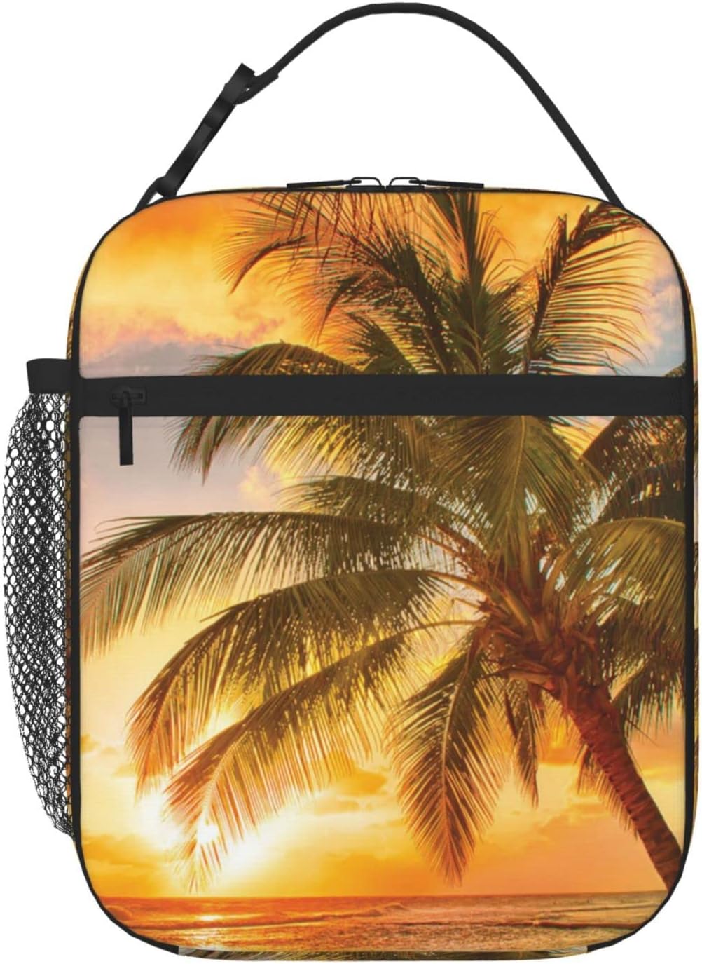 Sdmnsg-T Tropical Beach Palm Tree Sunset Printed Insulated Lunch Bag ...