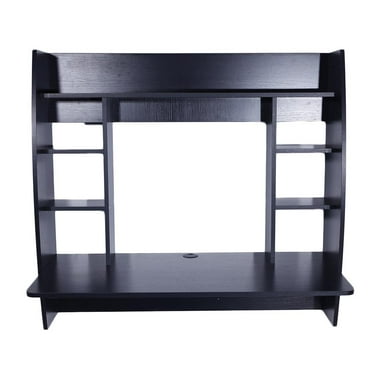 Zimtown Wall Mounted Floating Computer Desk with Storage Shelf ...