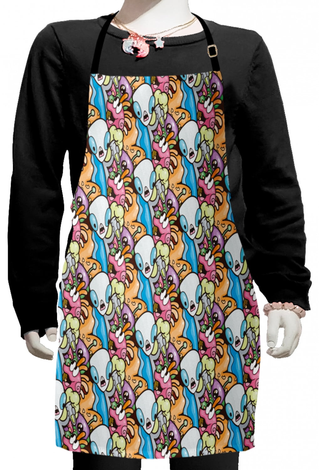 Alien Kids Apron, Repetitive Funny Layout of Humorous Graphic ...