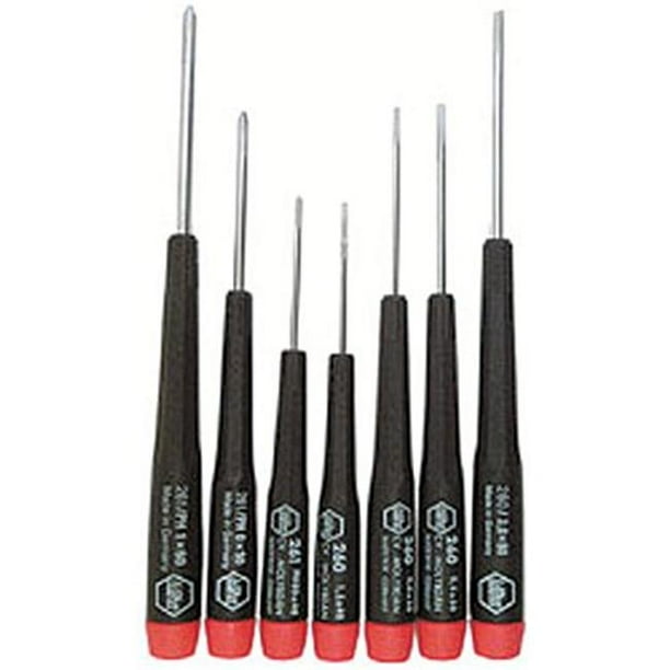 Wiha 7-Piece Precision Screwdriver Set 4 slotted 3 Phillips Steel Alloy Blade 26190 - Walmart.com