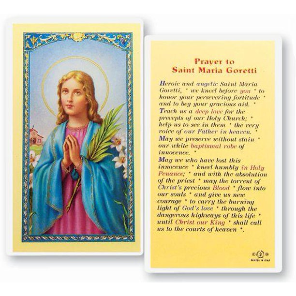Saint Maria Goretti Laminated Catholic Prayer Holy Card with Prayer on ...