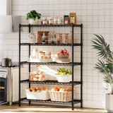 Zimtown 35"W x 14"D x 65"H 5-Tier Metal Wire Shelving Organizer Storage ...