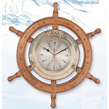 Nagina International Nautical Time Tide Clock On Premium Wooden Base ...