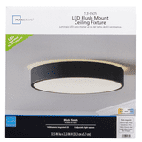 Mainstays 13" Flush Mount Light Integrated LED 3CCT Black Trim Finish ...
