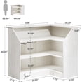 Finmind 4-Tier L-Shaped Bar Cabinet, Home Bar Corner Bar Unit with Stemware Racks, Reception ...