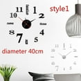 Willstar Large Wall Clock Modern Design 3D Wall Sticker Clock Silent ...