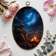 Canvas Wall Art Stellar Isolation Warmth Flame Vast Oval Framed Canvas ...