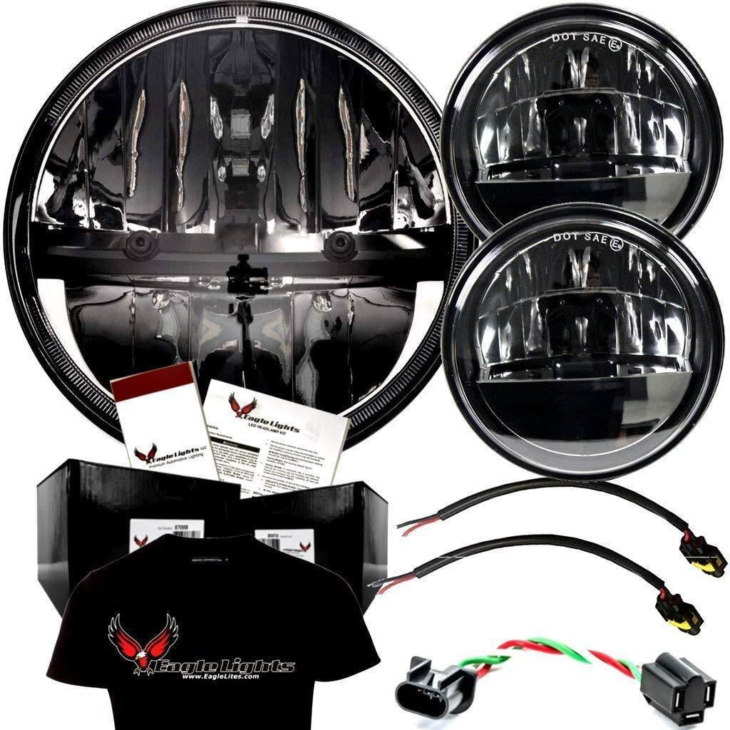 Eagle Lights Complex Reflector Series 7" Round LED Headlight with LED ...