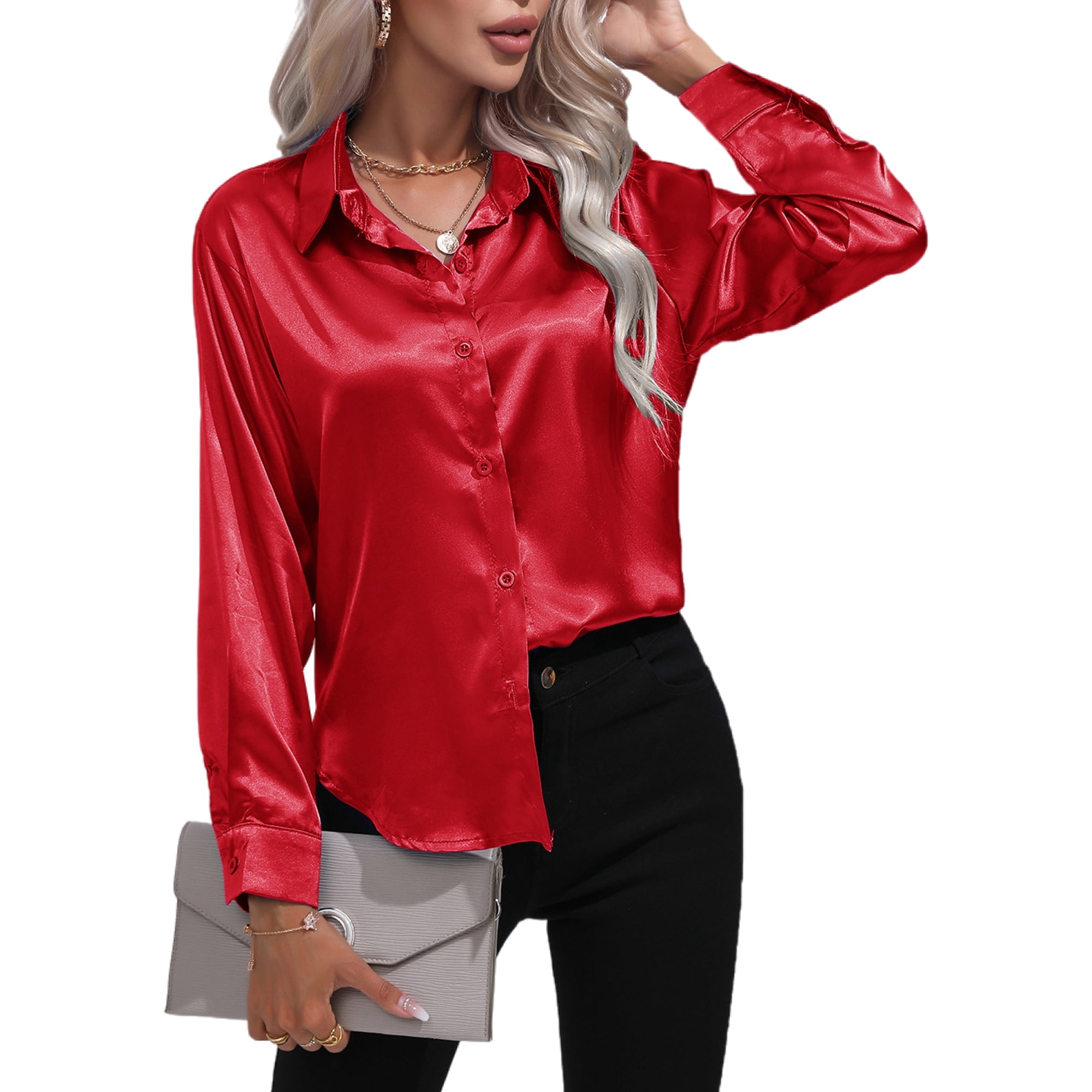 Click here for Sexy Dance Ladies Shirts Lapel Blouse Button Down... prices