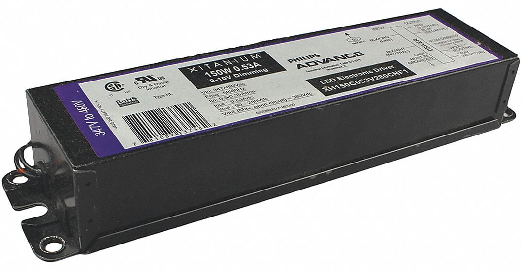 Advance LED Driver,347 to 480VAC,120 to 280VDC XH150C053V280CNF1 ...