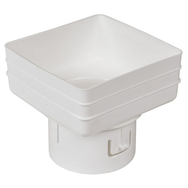 5x5x4 Universal Downspout to Drain Pipe Adapter, White - Walmart.com
