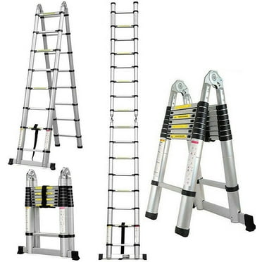 iRerts Telescoping Ladder, 17ft Aluminum Lightweight Extension Ladder ...