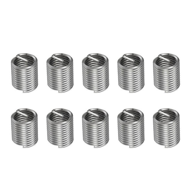 10 Pcs 304 Stainless Steel Metric M14x2.0x2D Wire Thread Inserts Steel Sheath Helicoil Type ...