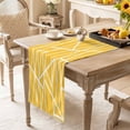 Abstract Geometric Pattern Table Runner 13x48in Non-Slip Cotton Linen ...