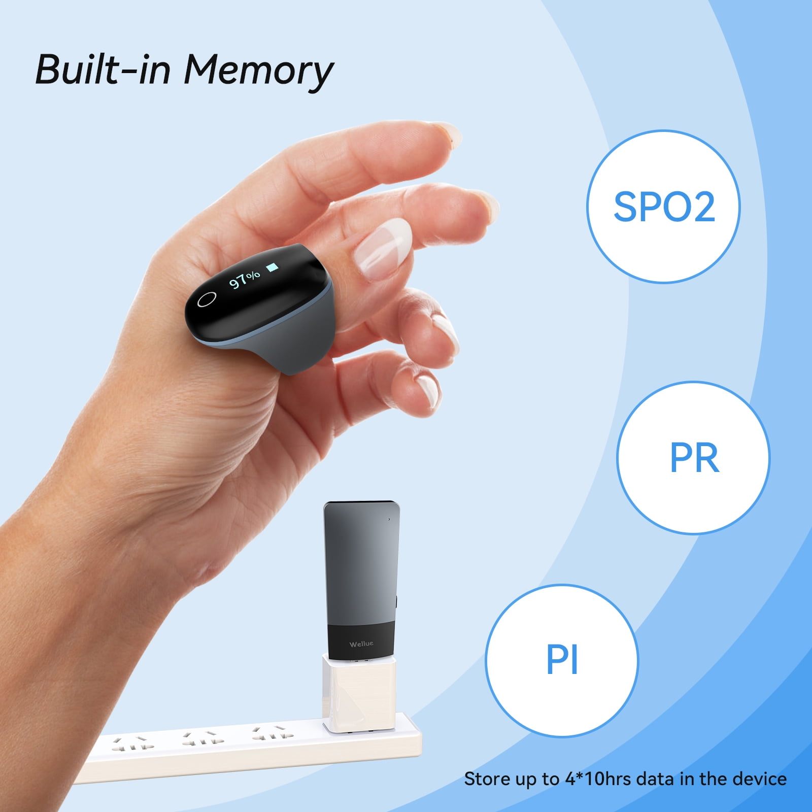 Buy Wellue O2 Ring Sleep Monitor with Wifi Remote Control,Wearable ...