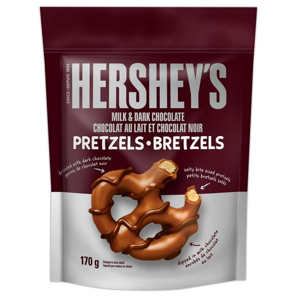 HERSHEY'S Milk & Dark Chocolate Pretzels, 170g - Walmart.ca