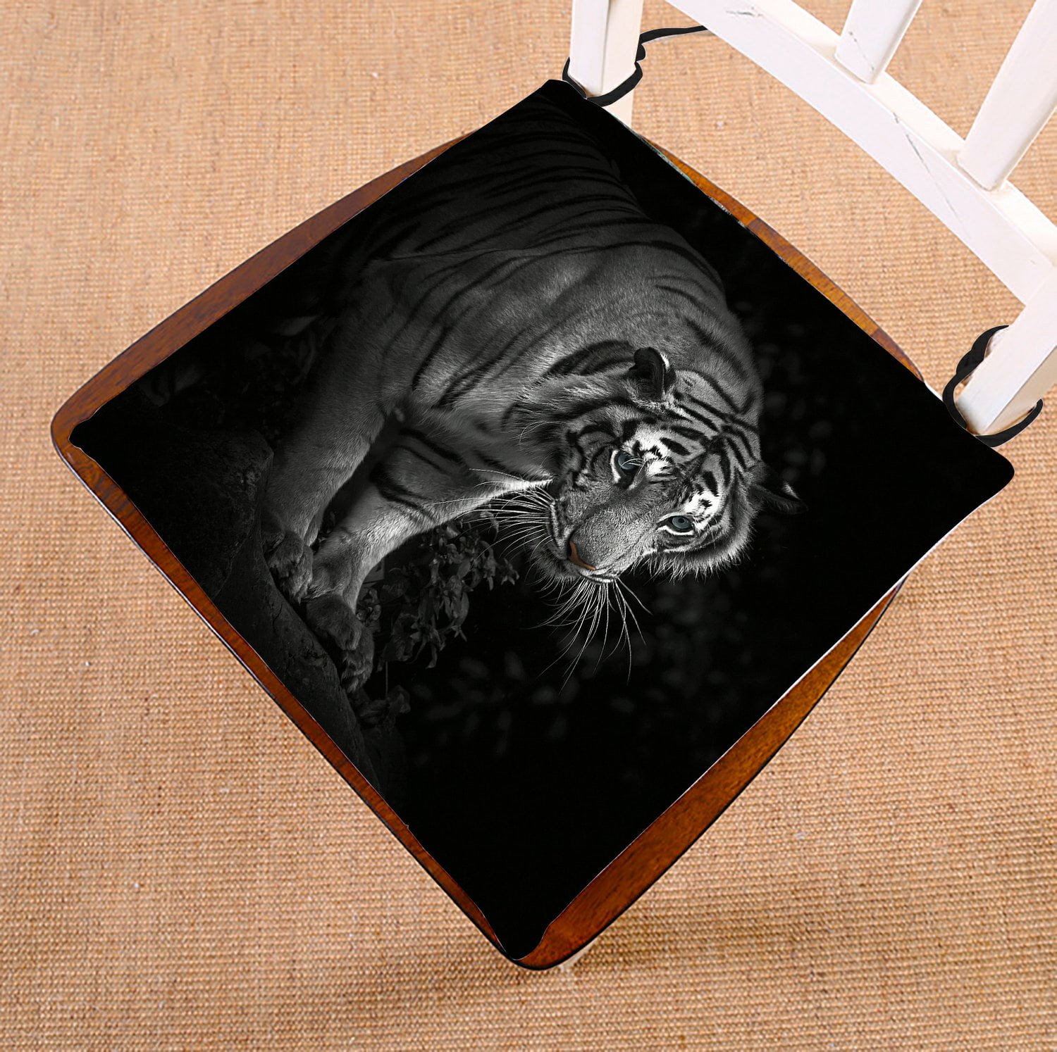 PHFZK Animal Chair Pad, Tiger Black and White Seat Cushion Chair ...