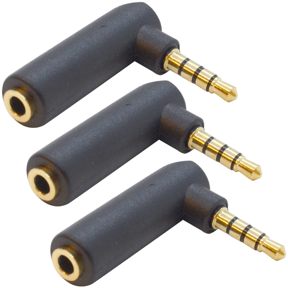 Seismic Audio 3 Pack of 3.5mm Female to Right Angle Male Headphone ...