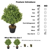 "Poetree 24"" UV Resistant, Realistic Artificial Boxwood Topiary Plant ...
