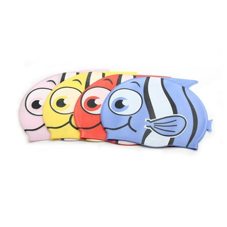 Bingirl Kids Cartoon Fish Swim Caps Children Elastic Swimming Hats Keep ...