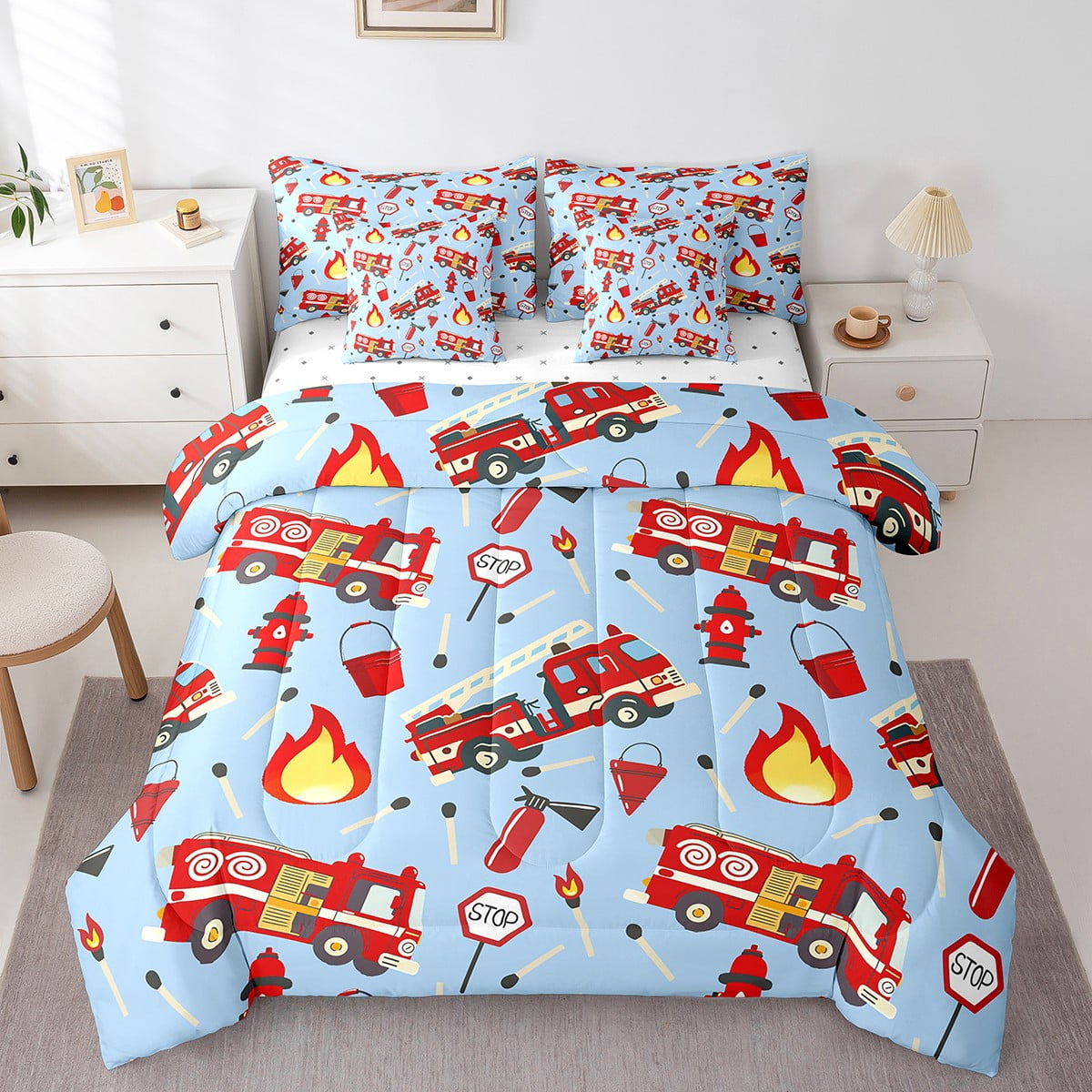 Click here for Erosebridal Fire Truck Bed In A Bag Twin Size  Fir... prices