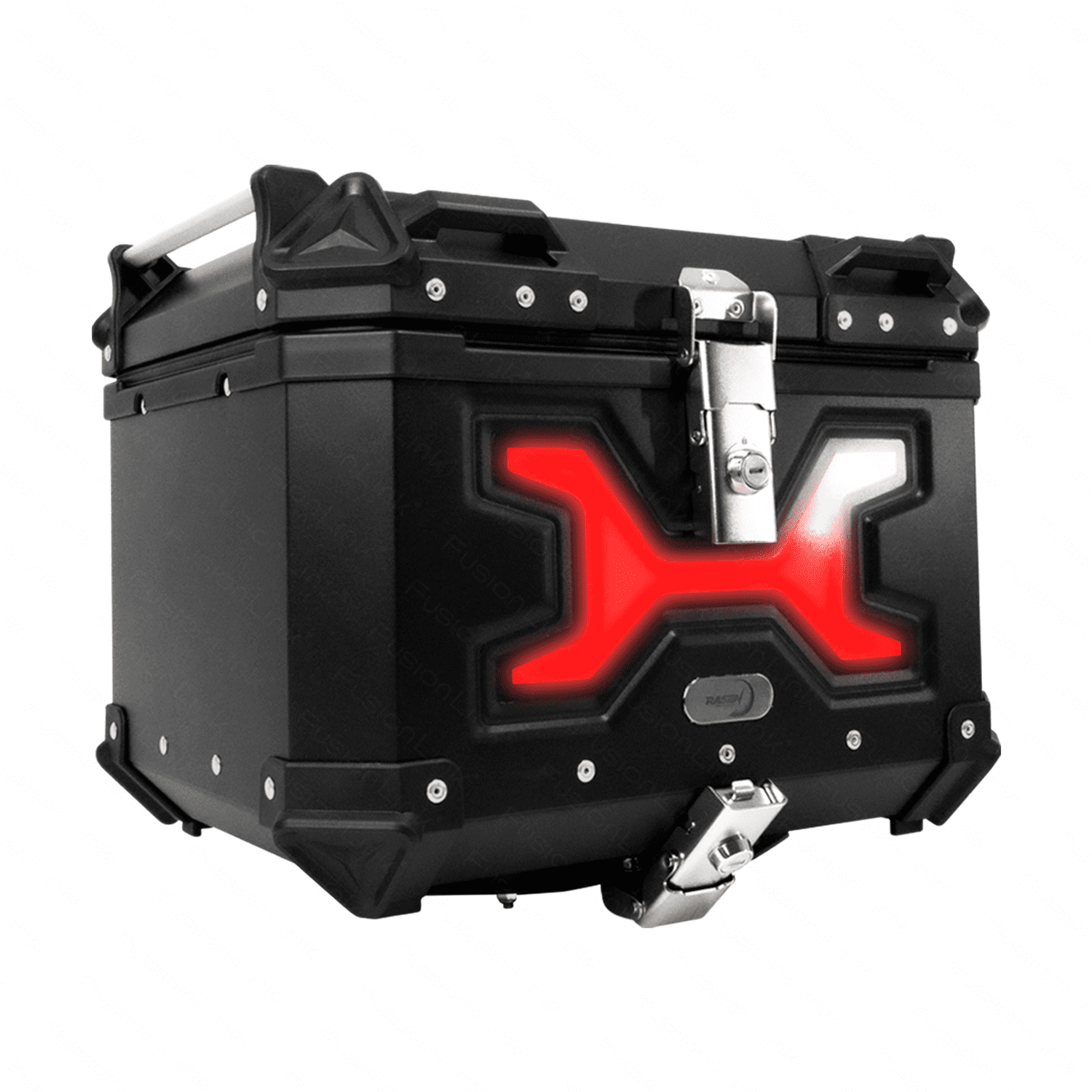 Maletero Top Case Para Moto Rasen Luz Led Respaldo Parrilla rojo ...