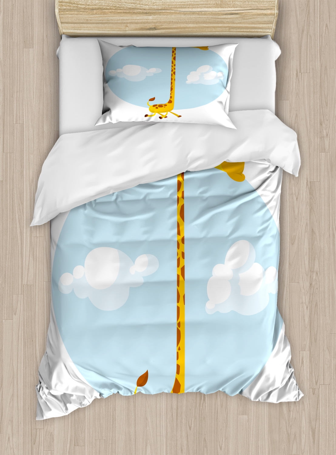 Giraffe Duvet Cover Set Twin Size, Africa Dotted Animal Extreme Long ...