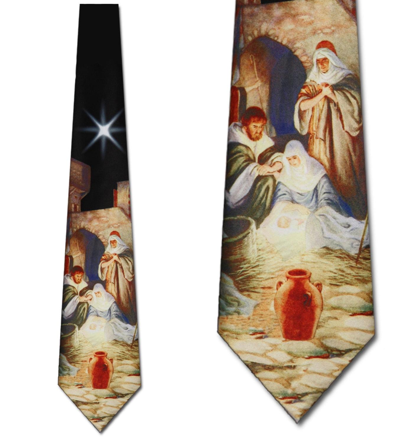 Nativity Tie - Away in the Manger Necktie Christmas - Walmart.com