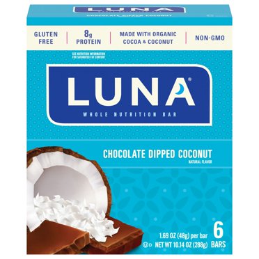 LUNA: Chocolate Dipped Coconut Nutrition Bar, 1.69 oz - Walmart.com