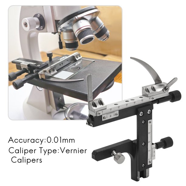 Microscope Attachable Mechanical Stage X-Y Moveable Caliper Vernier ...