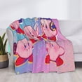 Cute Kirby Characters Flannel Blanket Cozy Ultra-Soft Micro Throw ...