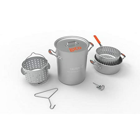 LoCo COOKERS 30-Quart Aluminum Stock Pot Lid(s) Included Basket(s ...
