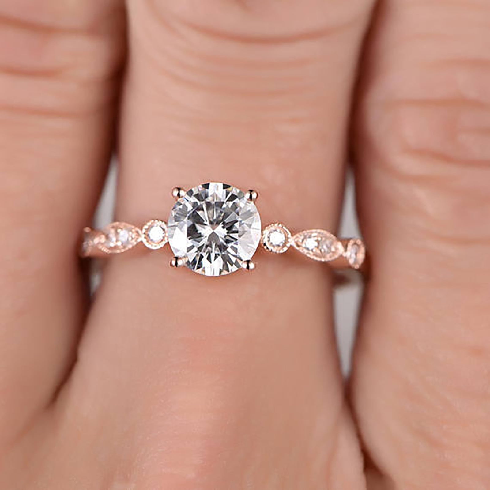 Click here for Llqkigsxse Rings Size 9 Set Rose Gold Ring Engagem... prices