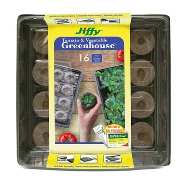 Jiffy 36 Cell Greenhouse Seed Starter Kit with 50mm Peat Pellets ...