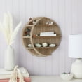 Wooden Moon Shelf, Rustic-Style Home Wall Decor, 12x12x3-Inch Crystal ...