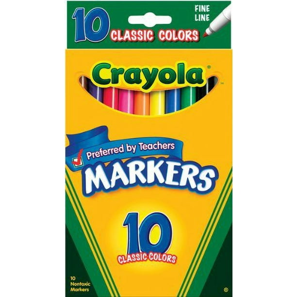 Crayola Colores Clásicos Línea Fina 10 Rotuladores por Paquete Crayola ...