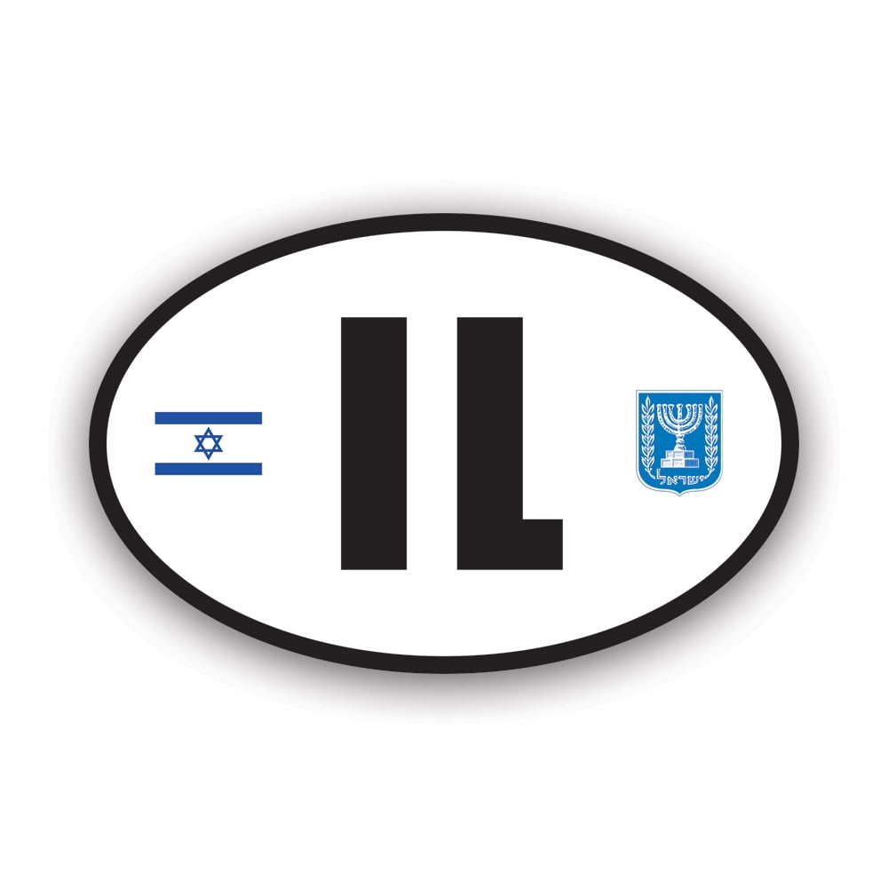 Israel Oval Sticker Decal - Self Adhesive Vinyl - Weatherproof - Made ...
