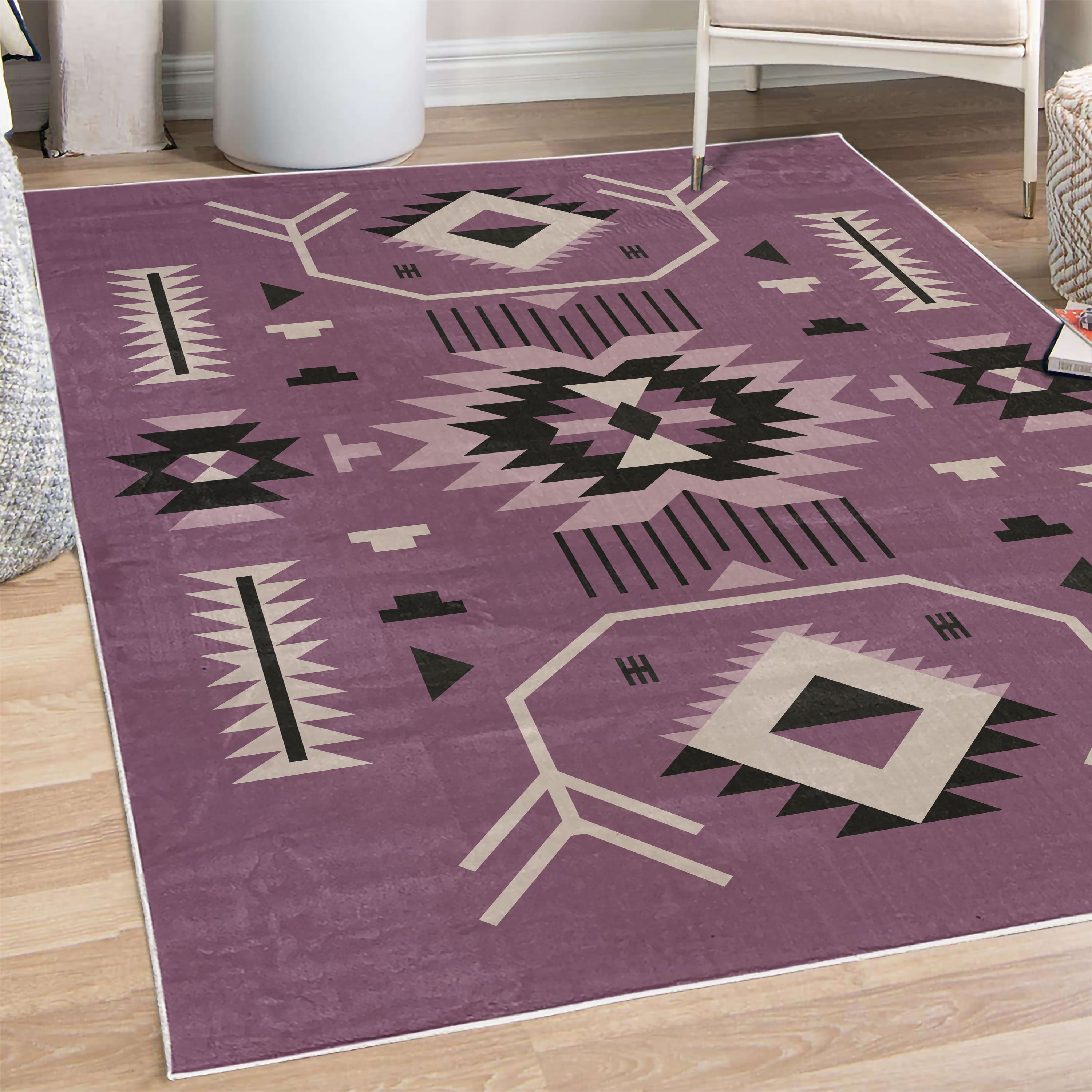 Southwestern Decorative Rug, Ethnic Illustration of a Zigzags Design ...