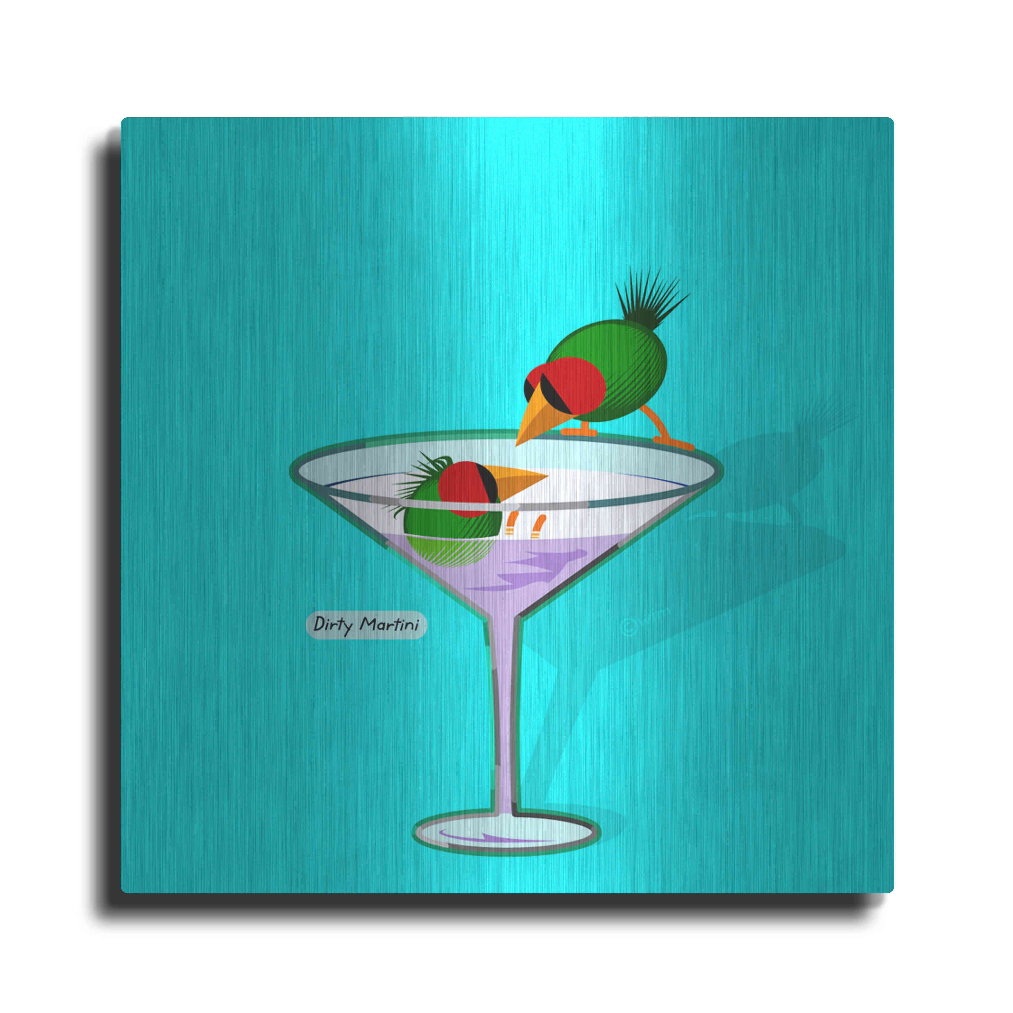 Luxe Metal Art 'Dirty Martini' by Chuck Wimmer, Metal Wall Art, 12"x12 ...
