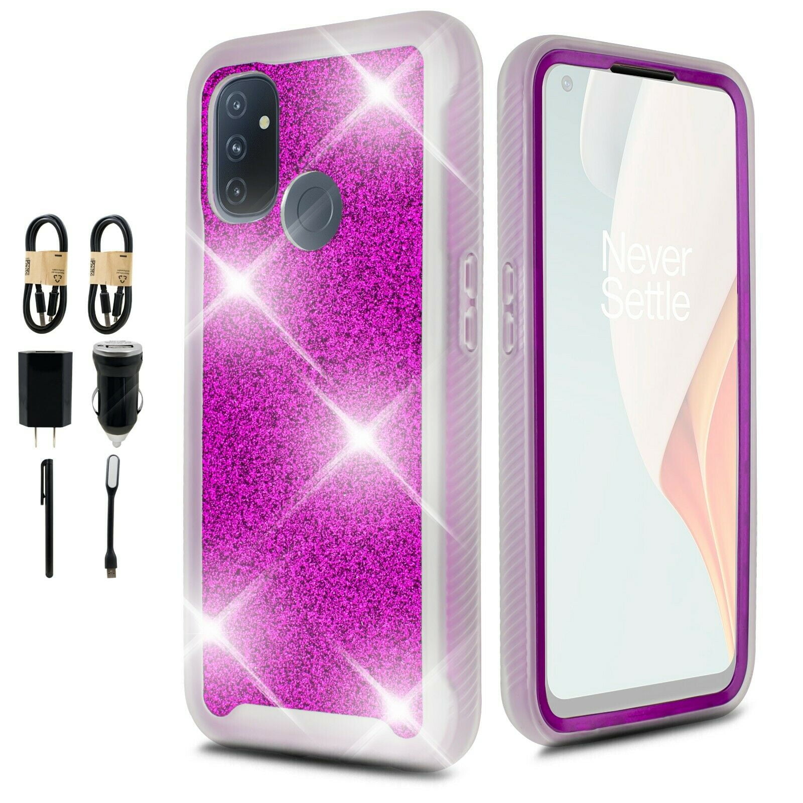 Value Pack + for OnePlus Nord N100 1+Nord N100 Full Body Glitter Hard ...