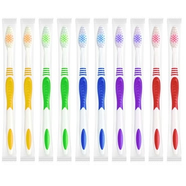 100 Bulk Wholesale Toothbrush Individually Wrapped Classic Medium Soft ...