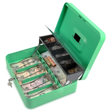 Honeywell Small Key Locking Steel Cash Box with Removable Tray 1 Bill/3 ...