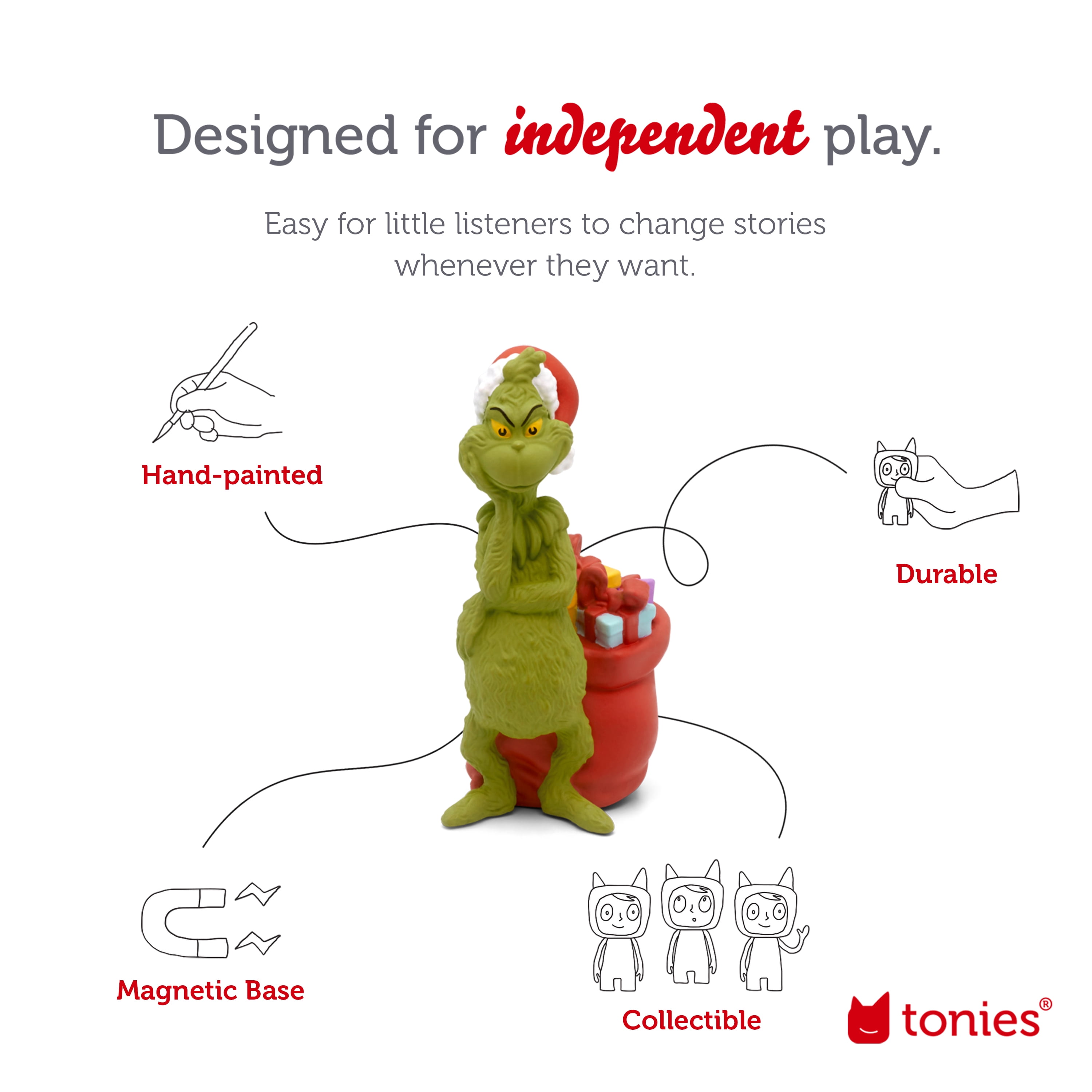Tonies The Grinch, Audio Play Figurine for Portable Speaker, Small ...
