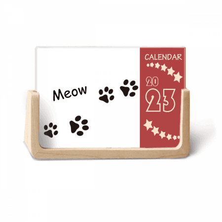 Cat Mewing Animal Black Footprint Art Paw Print Desk Calendar Desktop ...