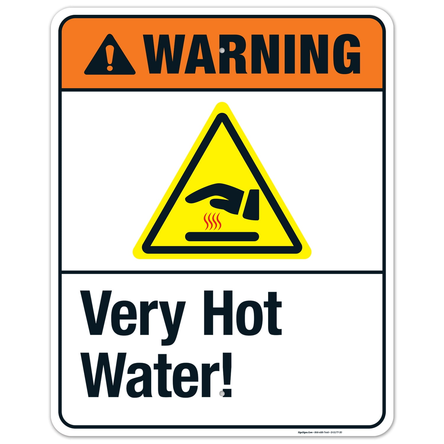 Very Hot Water Sign, ANSI Warning Sign, - Walmart.com