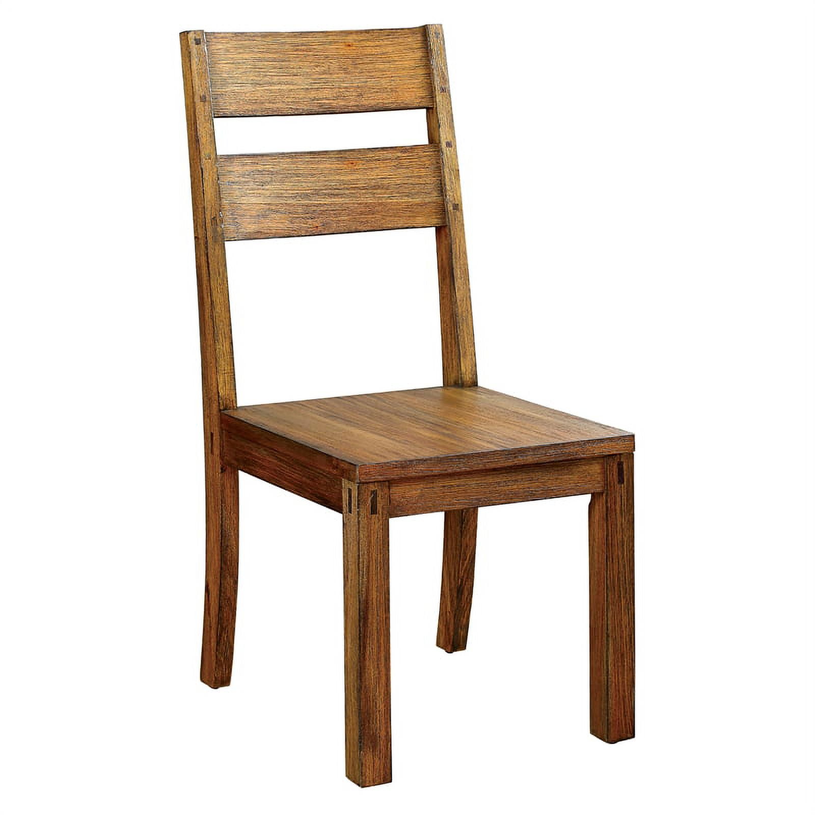Furniture of America Rowlie Rustic Wood Dining Chair in Dark Oak Set of 2
