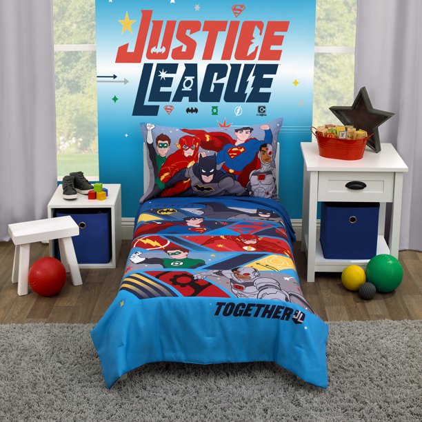 Warner Bros. Justice League Powerful Together 4 Piece Toddler Bed Set ...